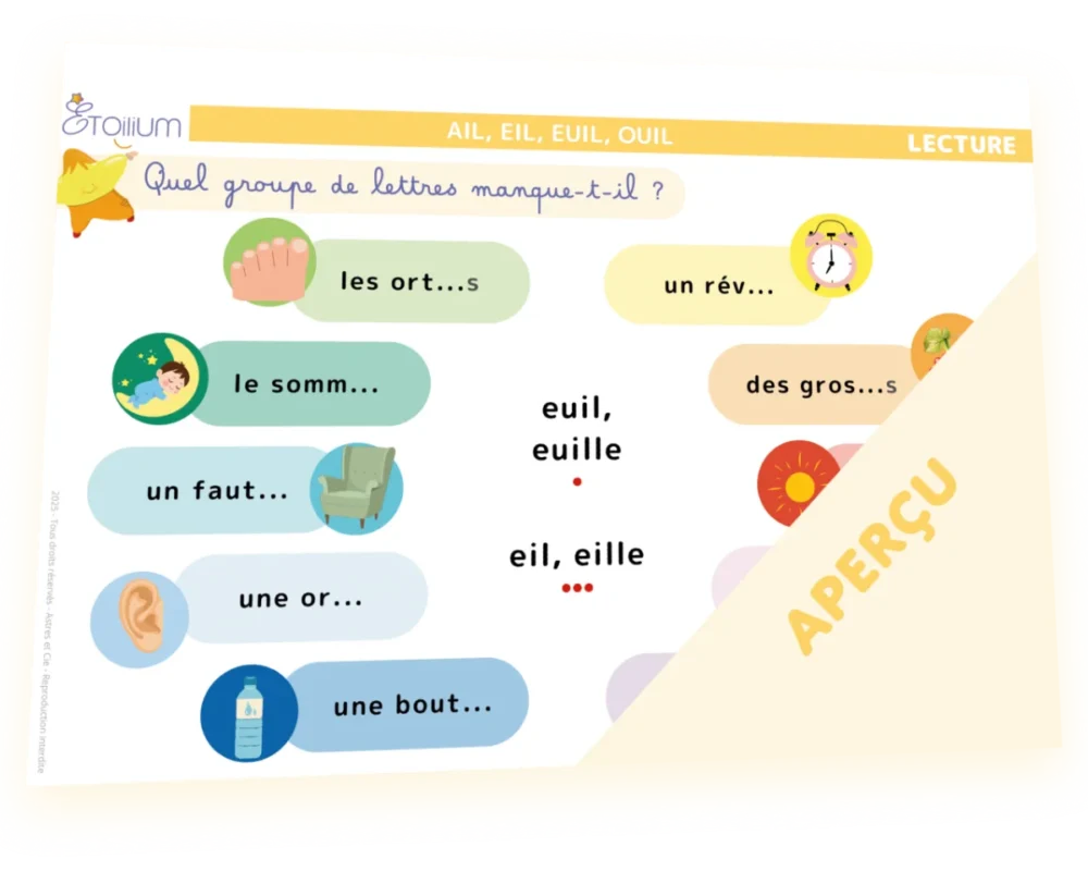 ail, ouil, eil, euil | Etoilium
